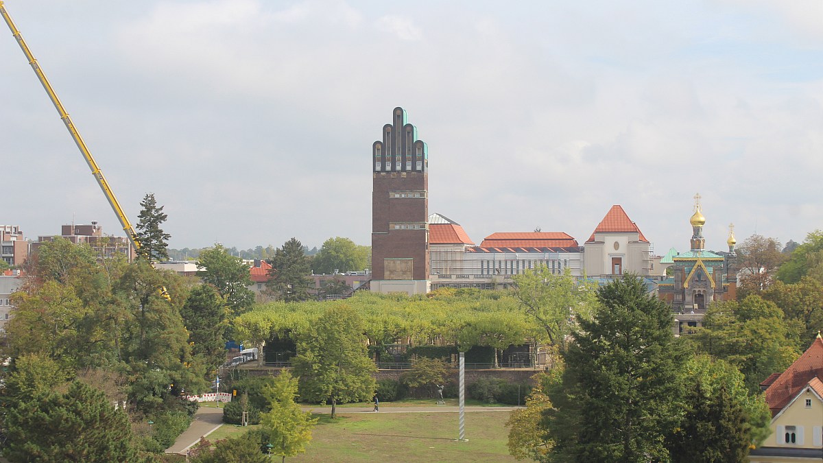 Darmstadt - Blick nach Osten zum Hochzeitsturm - Foto-Webcam.eu