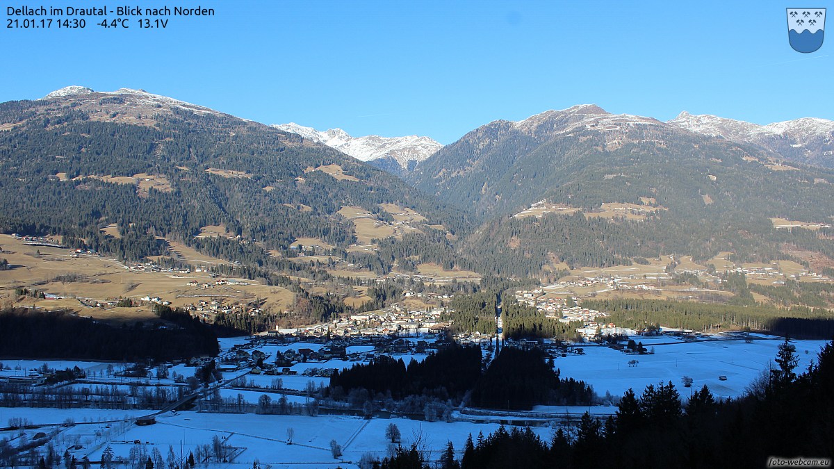 Dellach im Drautal - Blick nach Norden - Foto-Webcam.eu