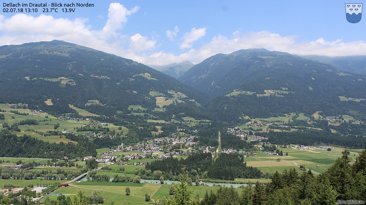 Dellach im Drautal - Blick nach Norden - Foto-Webcam.eu