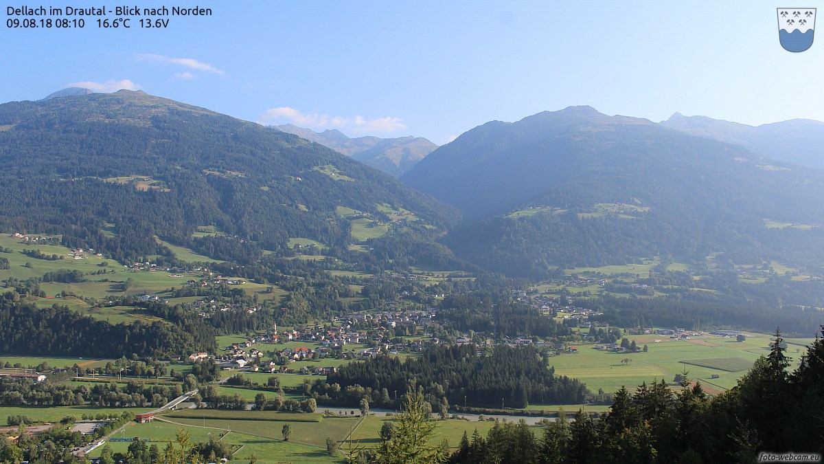Dellach im Drautal - Blick nach Norden - Foto-Webcam.eu