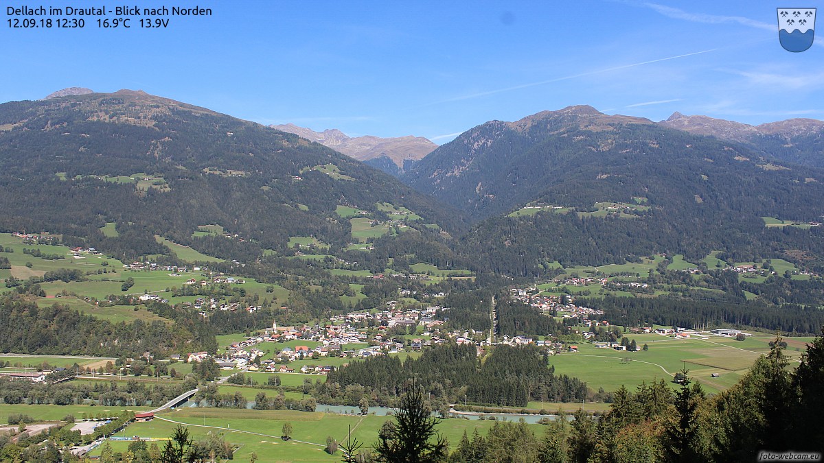 Dellach im Drautal - Blick nach Norden - Foto-Webcam.eu