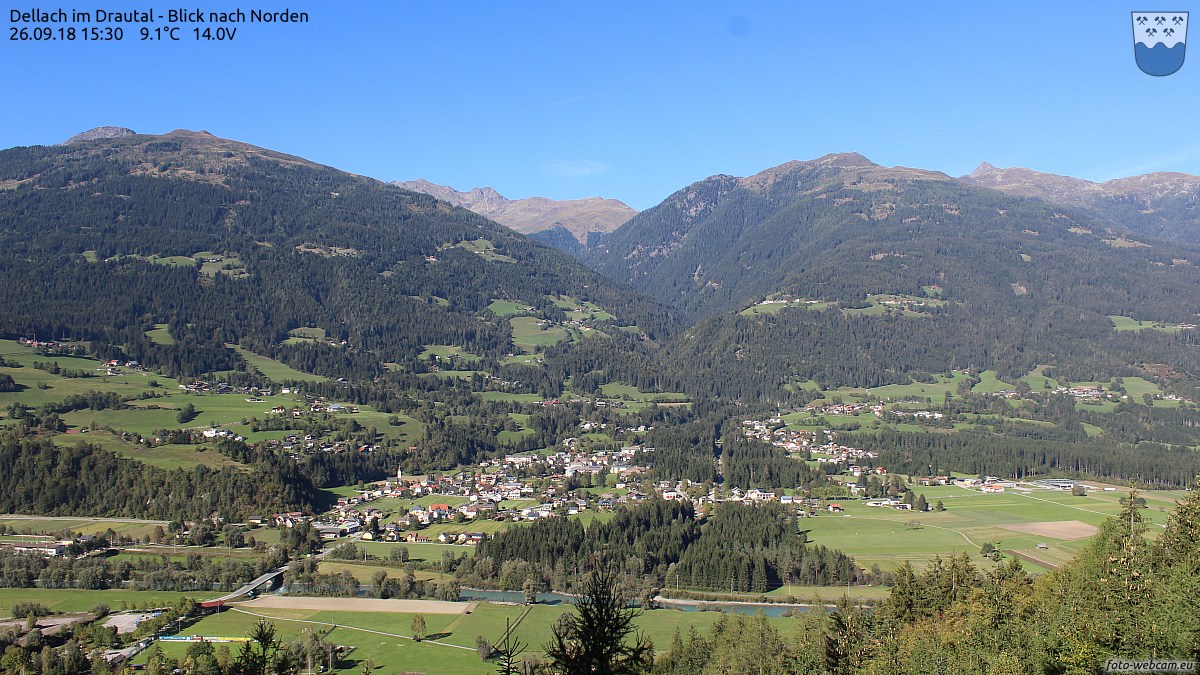 Dellach im Drautal - Blick nach Norden - Foto-Webcam.eu