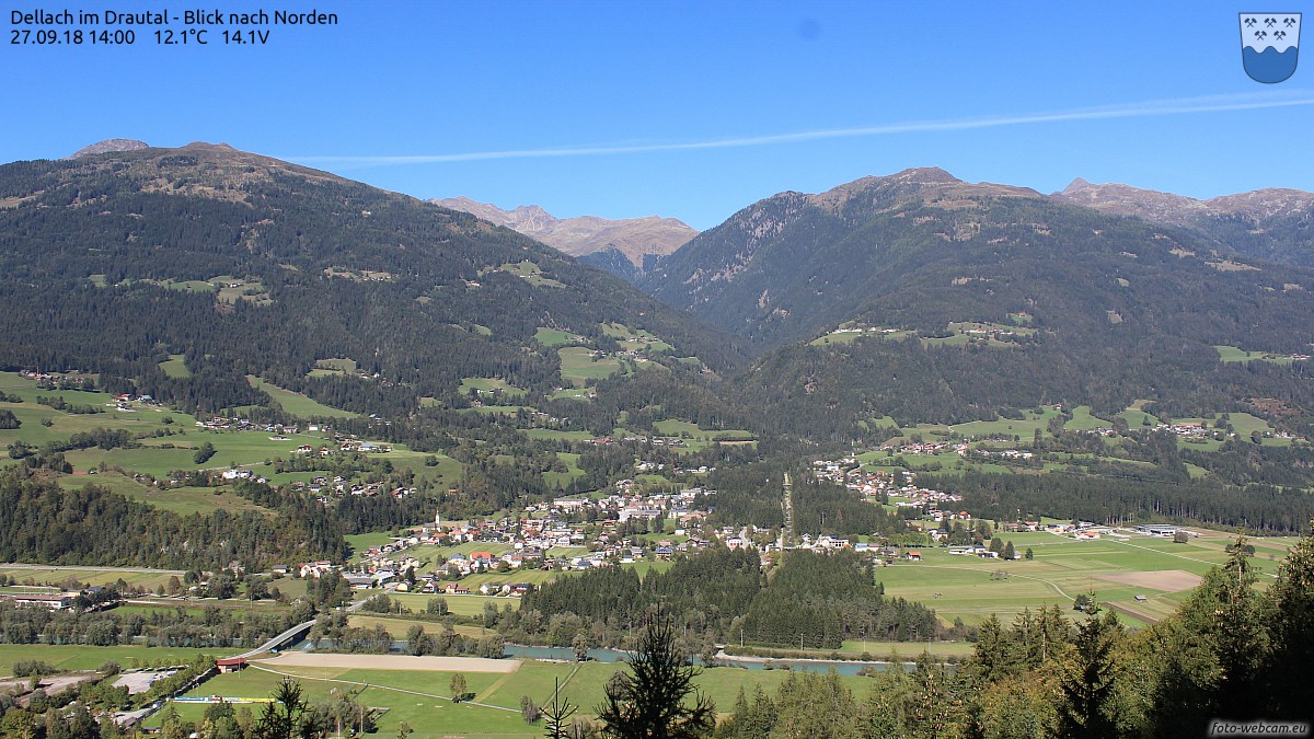 Dellach im Drautal - Blick nach Norden - Foto-Webcam.eu