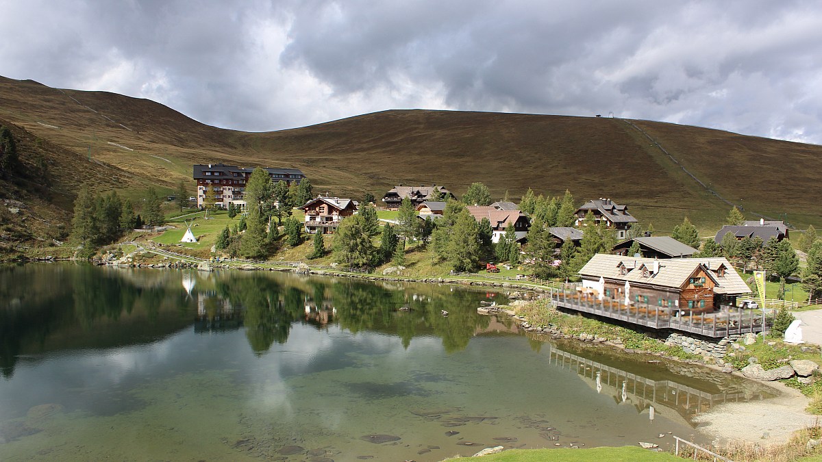 Falkertsee - Blick nach Norden zum Heidi-Hotel - Foto-Webcam.eu
