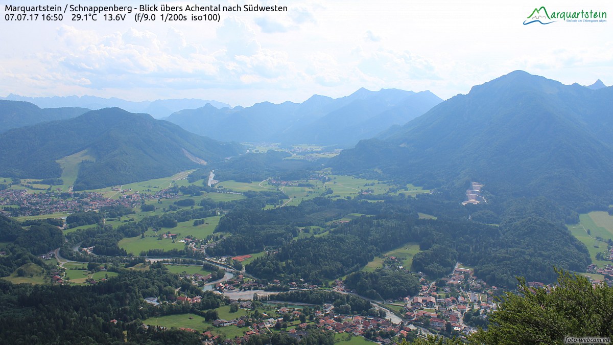 Marquartstein / Schnappenberg - Blick übers Achental nach Südwesten ...