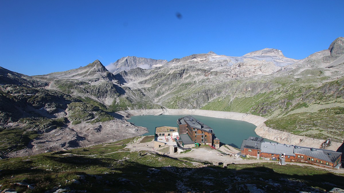 Berghotel Rudolfshütte - Weißsee Gletscherwelt - Blick nach Südwesten ...