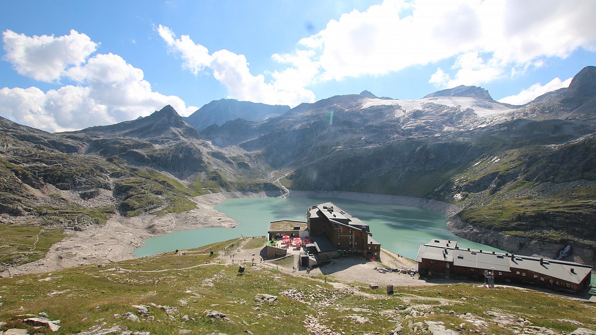 Berghotel Rudolfshütte - Weißsee Gletscherwelt - Blick nach Südwesten ...