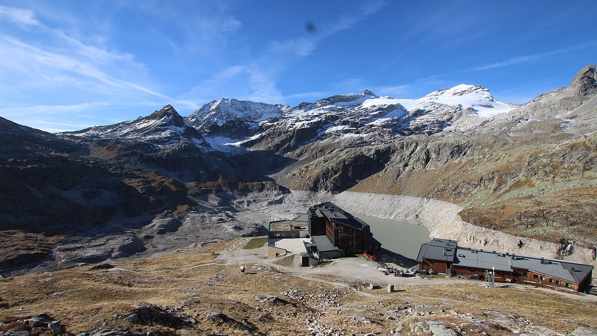 Berghotel Rudolfshütte - Weißsee Gletscherwelt - Blick nach Südwesten ...