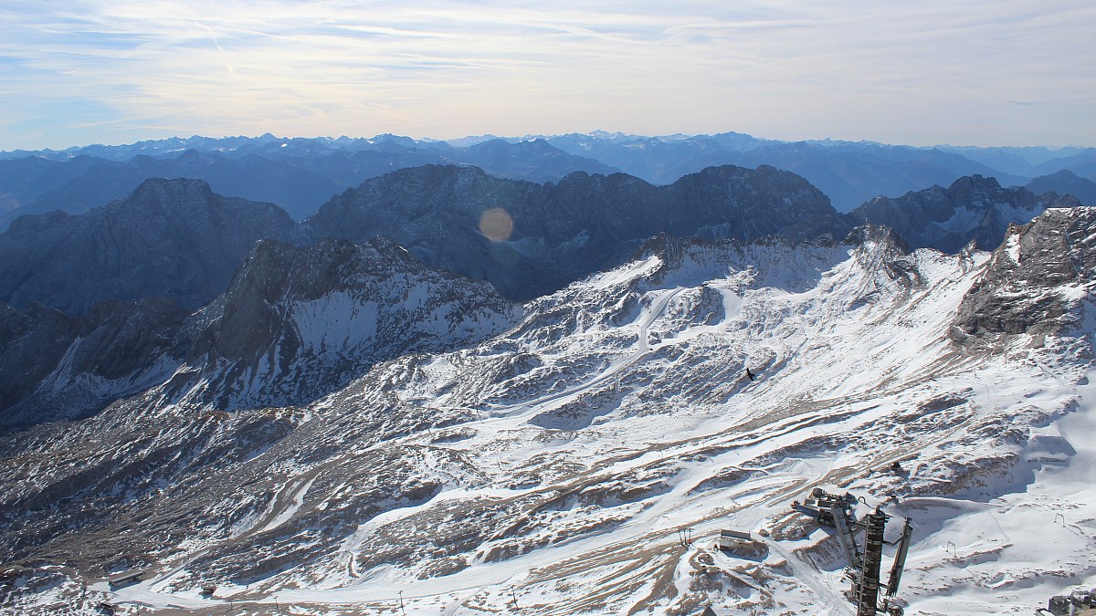 Wetterwarte Zugspitze - Blick über das Zugspitzplatt nach Süden - Foto ...