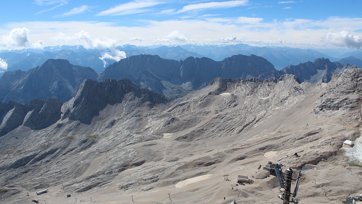 Wetterwarte Zugspitze - Blick über das Zugspitzplatt nach Süden - Foto ...
